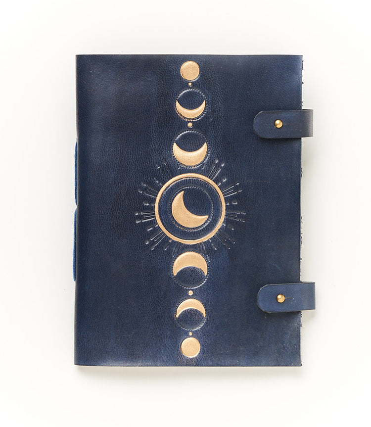 Indukala Moon Phase 5x7 Leather Journal - Refillable Recycled Paper ...